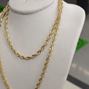 unbrand | Jewelry | 4kt Real Gold Rope Chain 3mm 22 Inch | Poshmark